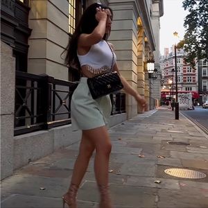 Zara | Tops | New Zara White Seamless Rhinestone Top | Poshmark